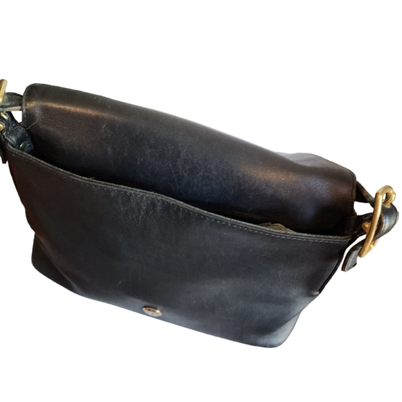 Coach | Bags | Vintage Coach Black Leather Studio Flap Shoulder Bag ...